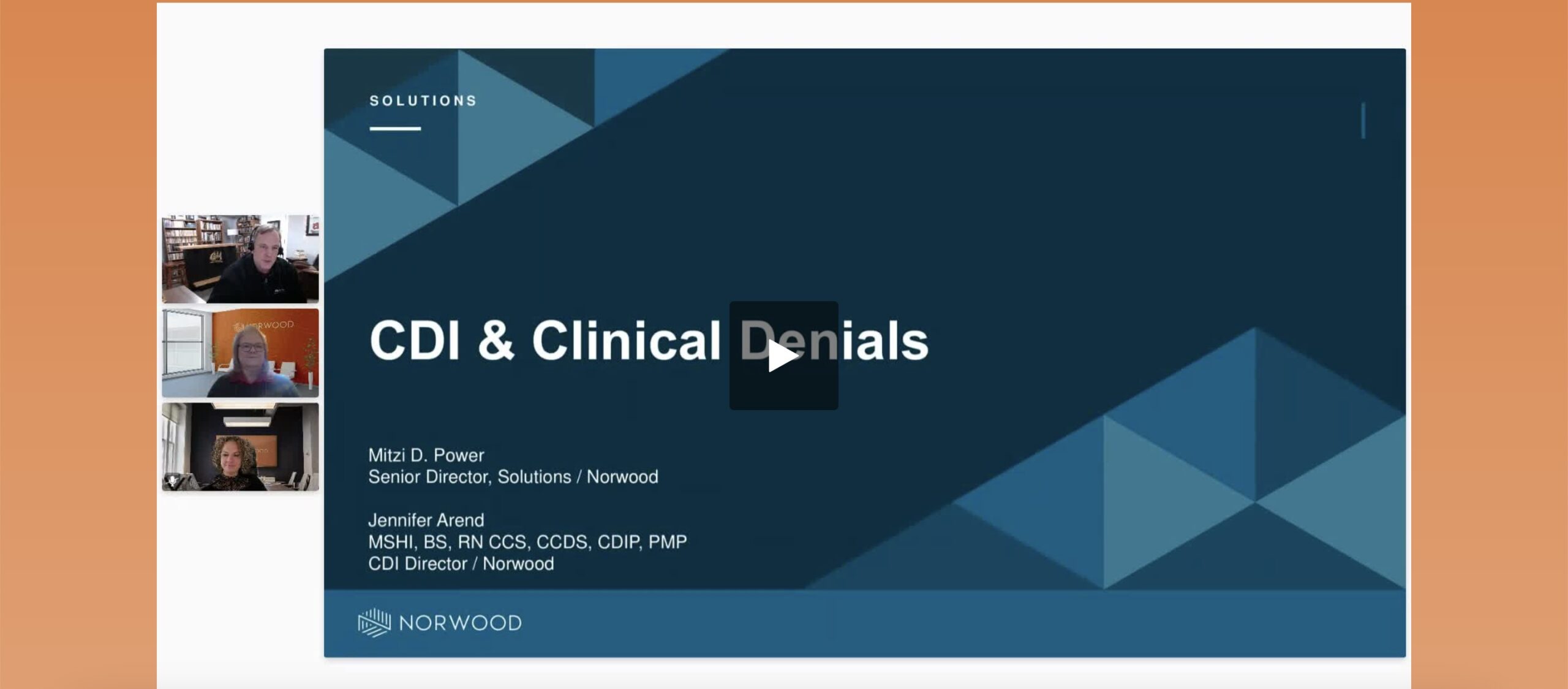 CDI and Clinical Denials webinar - Norwood